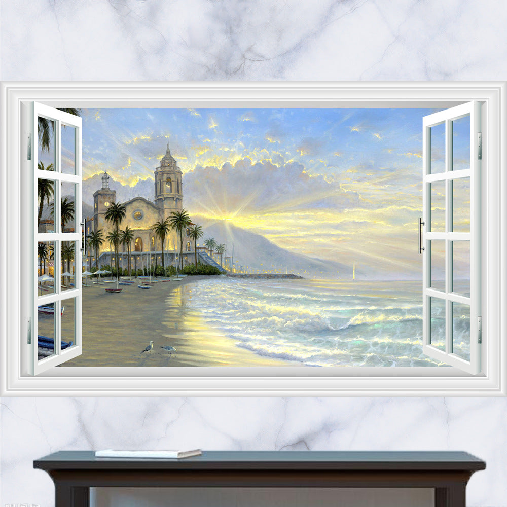 Window View Wall Decal 3D Window View Fake Window Full Colour Out Of